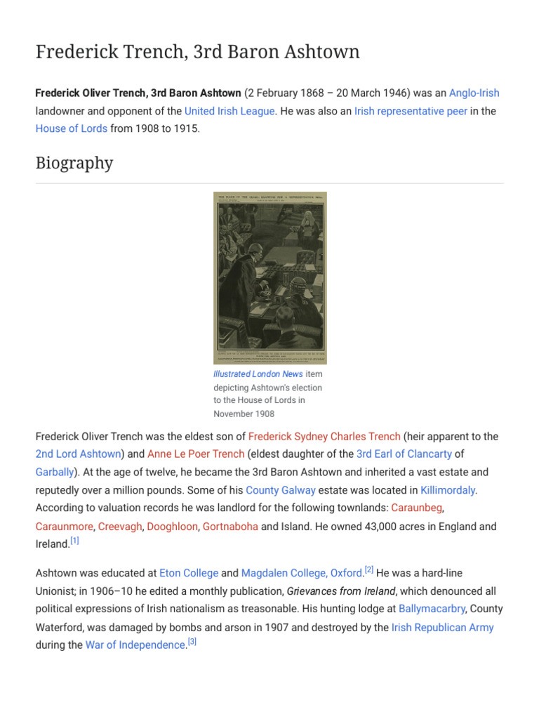 Anglo-Irish Peer: Frederick Trench | PDF | Ireland