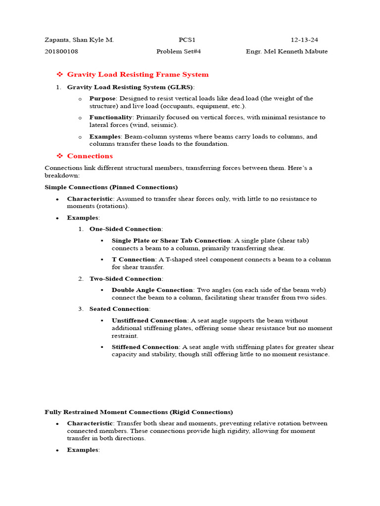 Steel Members Connection | PDF | Beam (Structure) | Force