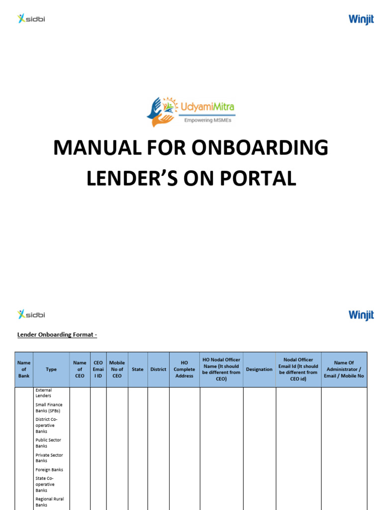 New Lender Onboarding | PDF | Computing