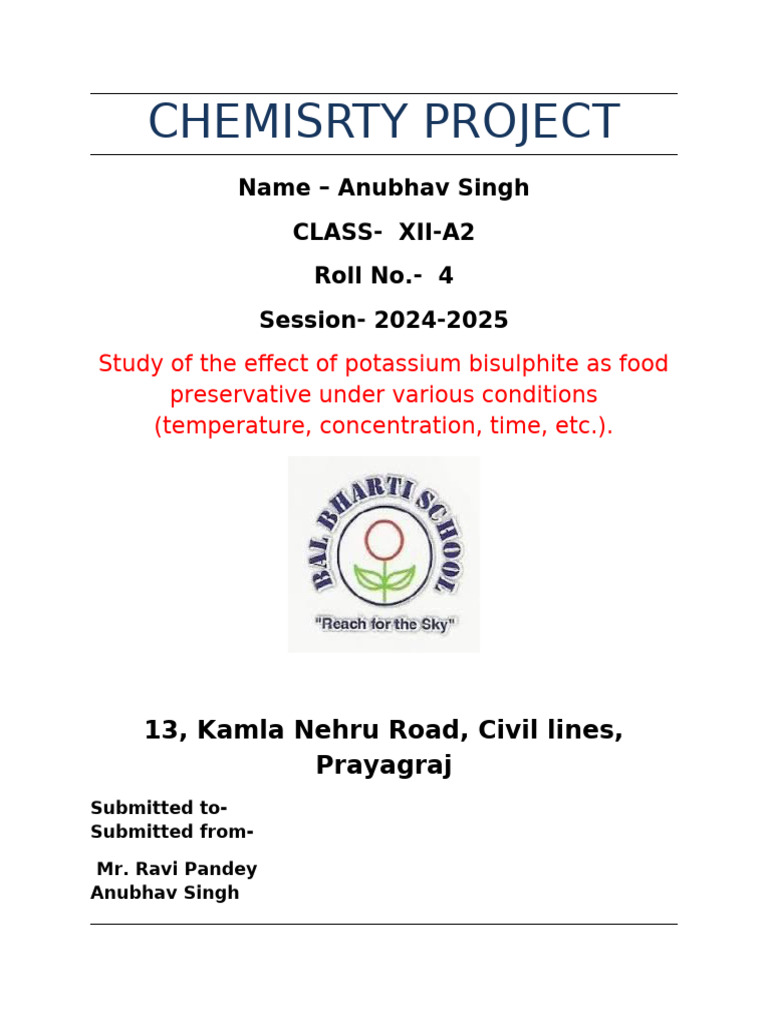 CHEMISRTY PROJECT (Repaired) | PDF | Chemistry | Chemical Substances