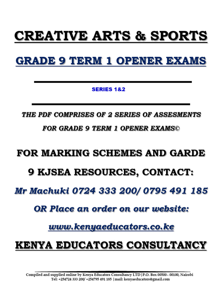 Grade 9 Creative Arts Term 1 Exams | PDF