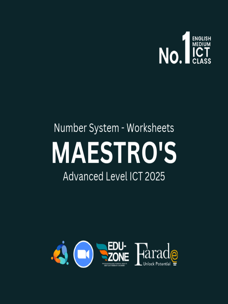 AL ICT 2025 - Learn With Maestro - Number System Worksheet - Answers ...