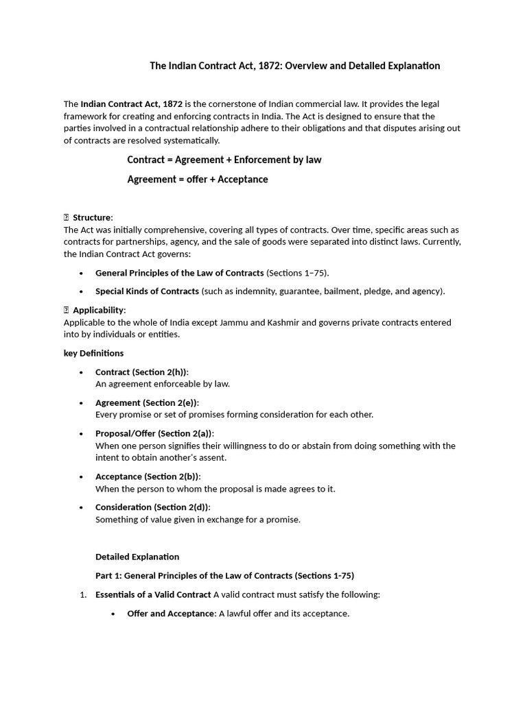 The Indian Contract Act | PDF | Guarantee | Common Law