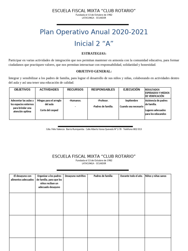 POA Inicial 2020-2021 | PDF