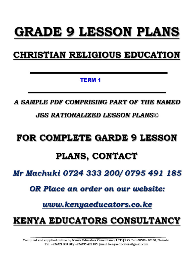 Cre Grade 9 t1 Lesson Plans | PDF | Lesson Plan | Community