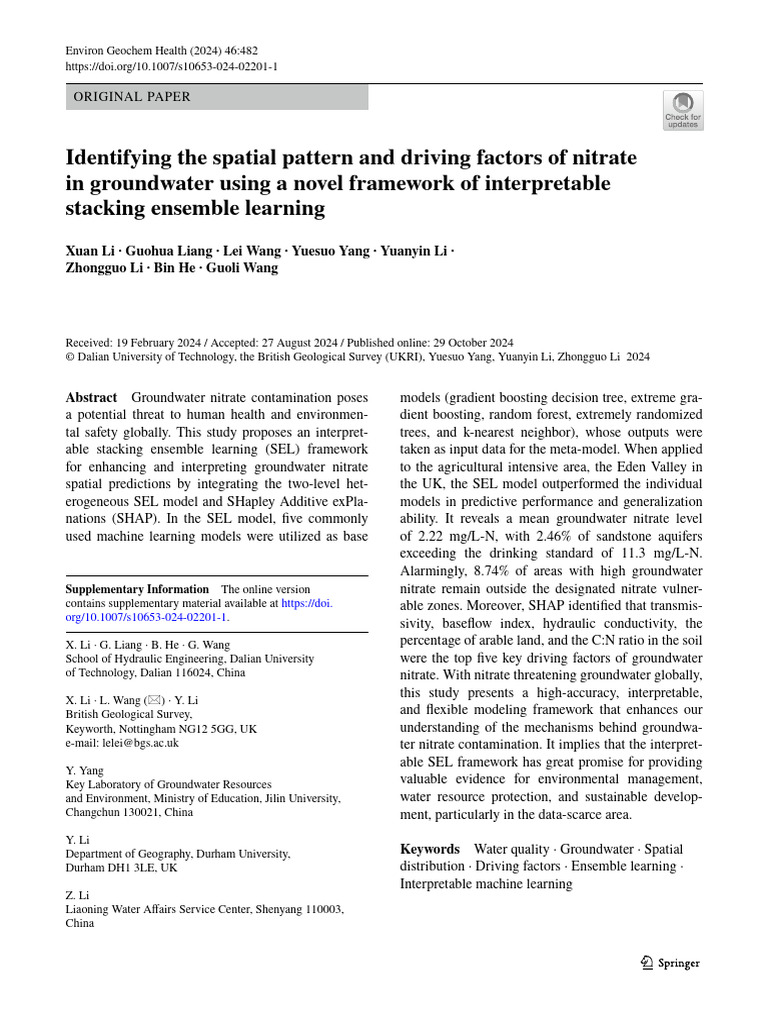 Stacking Ensemble Learning | PDF | Aquifer | Groundwater