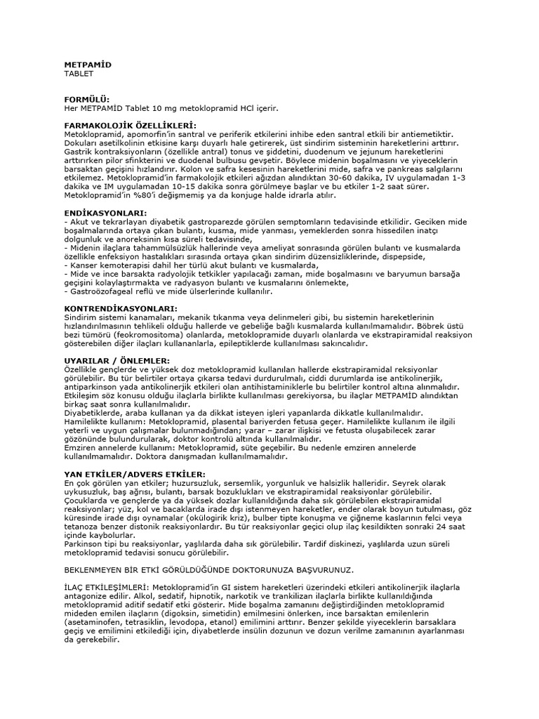 Metpamid Tablet | PDF