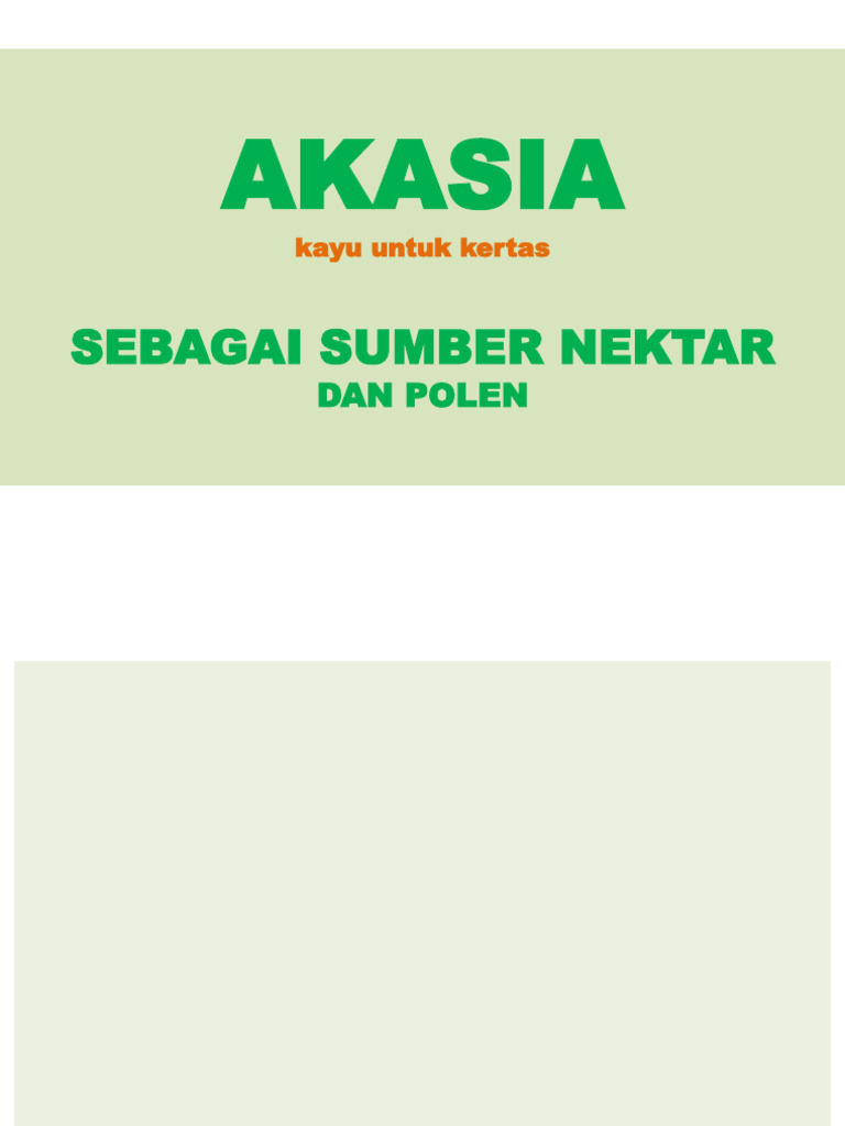 Akasia Sebagai Sumber Nektar Dan Polen 1 | PDF