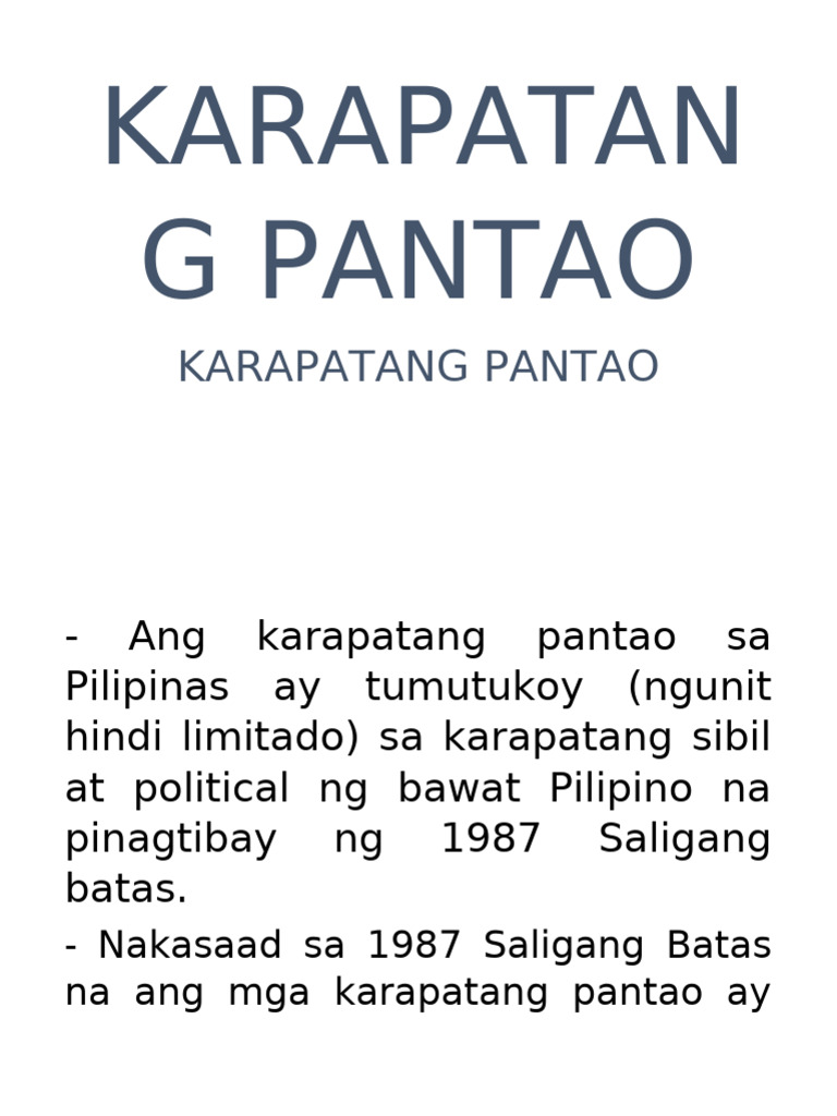 Karapatang Pantao | PDF