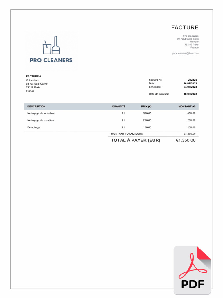 Exemple Gratuit de Modele de Facture PDF | PDF