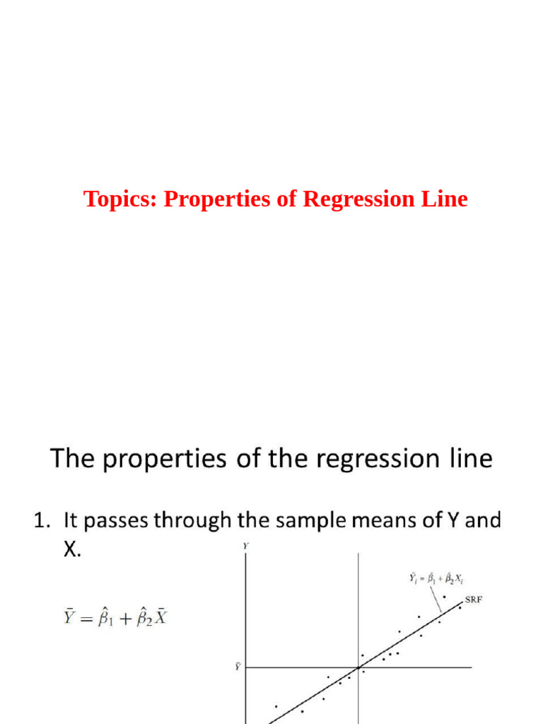 L#4 Properties of Regression Line | PDF