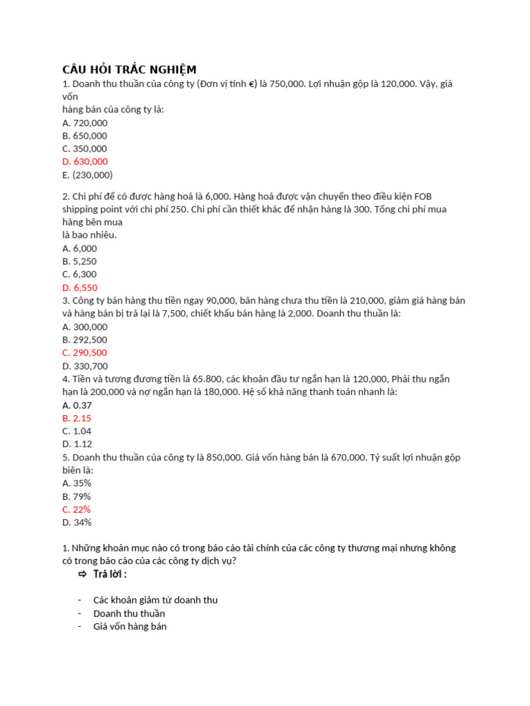 Bài tập NLKT chương 5 | PDF