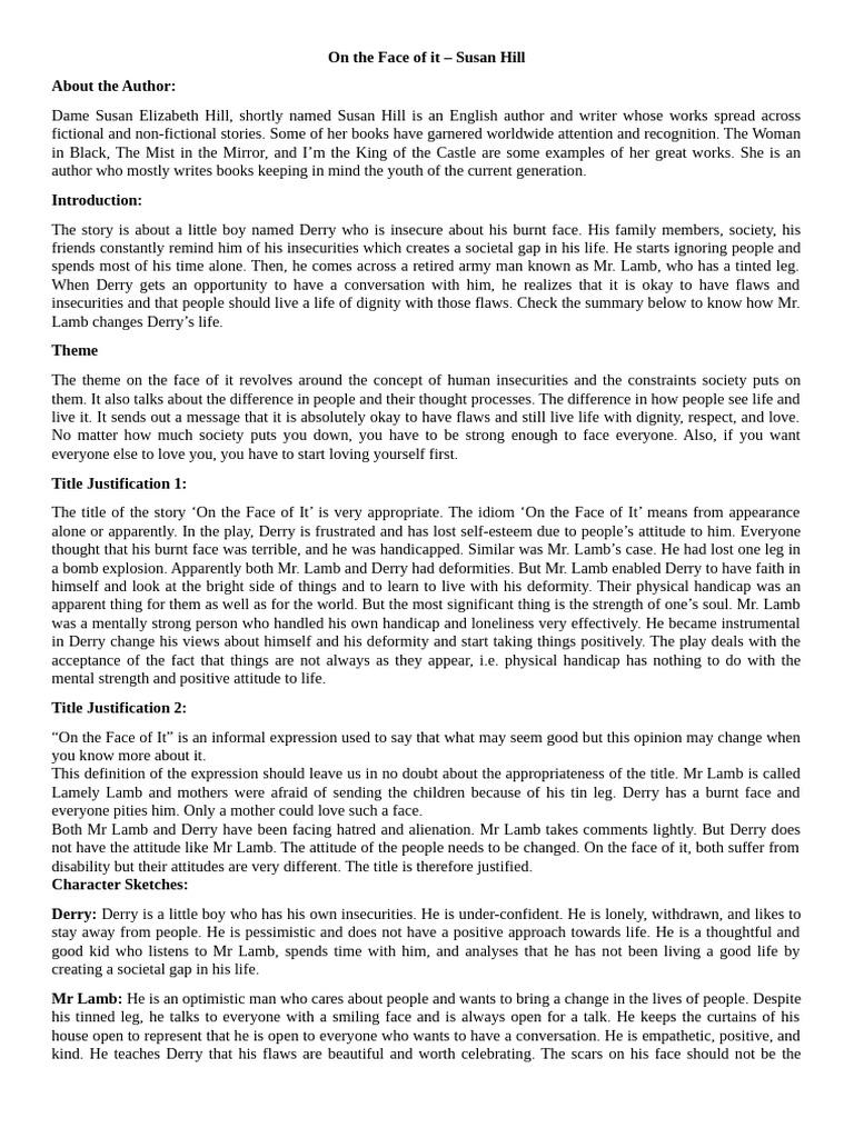 Notes On The Face of It Notes Best Notes of The Notes of Notes | PDF
