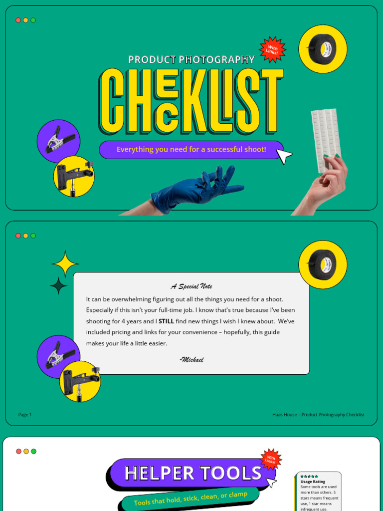 Product Photography Checklist | PDF