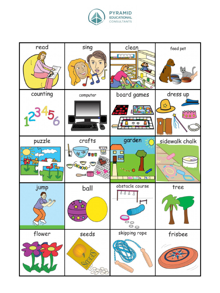 Pics For PECS Sample Page - Indoor and Outdoor PECS at Home | PDF