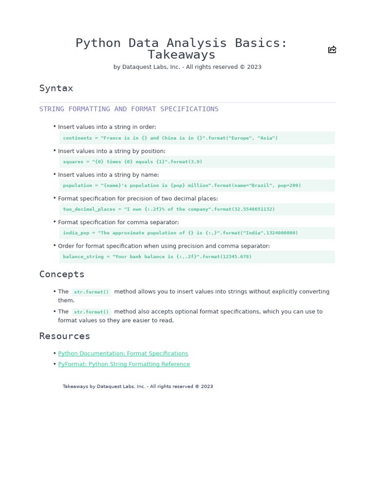 Mission 331 Python Data Analysis Basics Takeaways | PDF Mission 331 Python Data Analysis Basics Takeaways | PDF