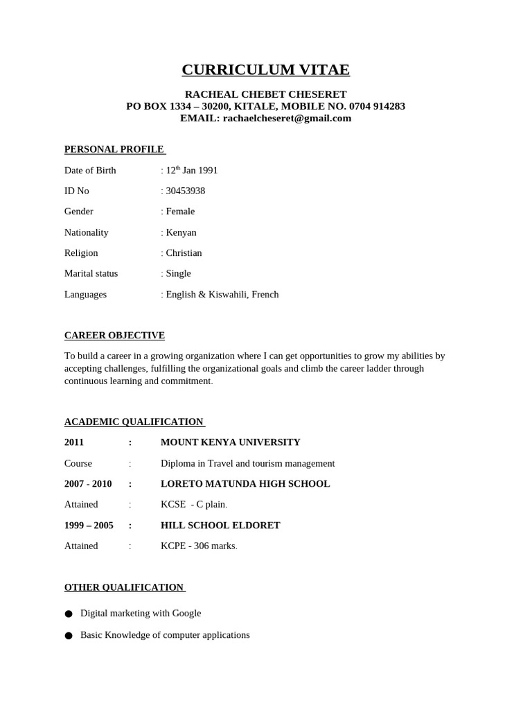 Rachel Curriculum Vitae-Edited | PDF | Payments | Business