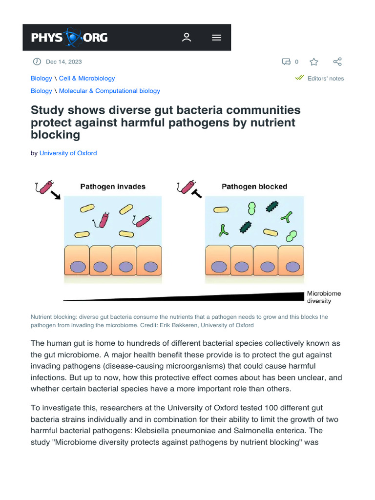 Study Shows Diverse Gut Bacteria Communities Protect Against Harmful ...