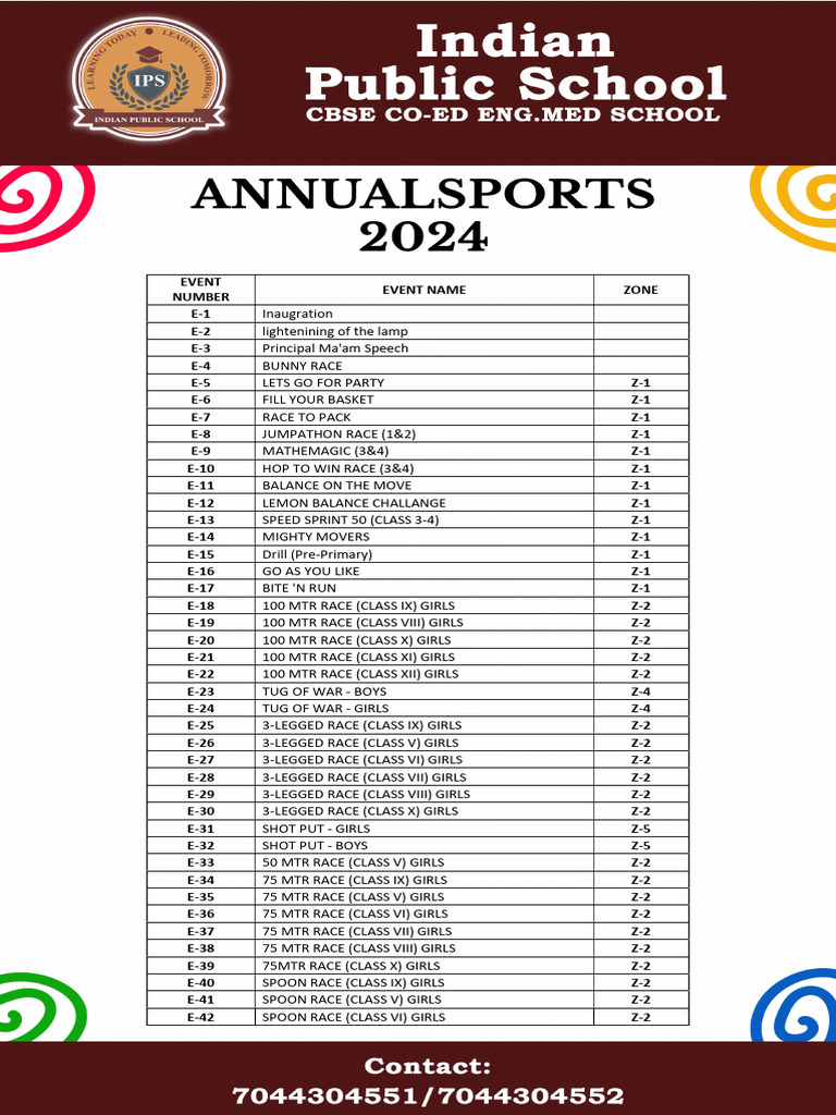 Annual Sports Event List 2024 | PDF