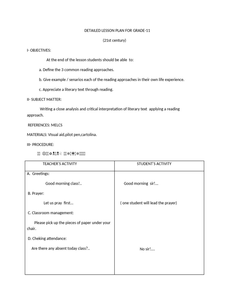 Detailed Lesson - 21st Century | PDF | Speed Reading | Reading ...