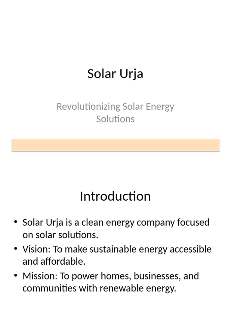 Solar Urja Business Plan | PDF