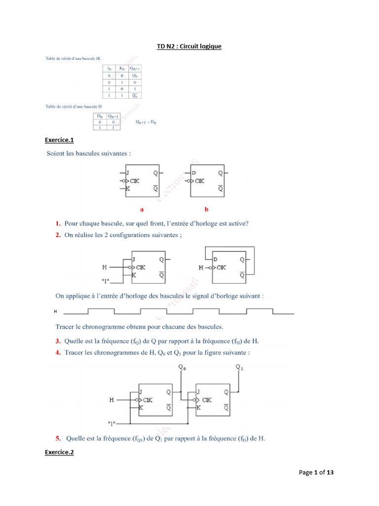 Logic Circuit Exercises | PDF