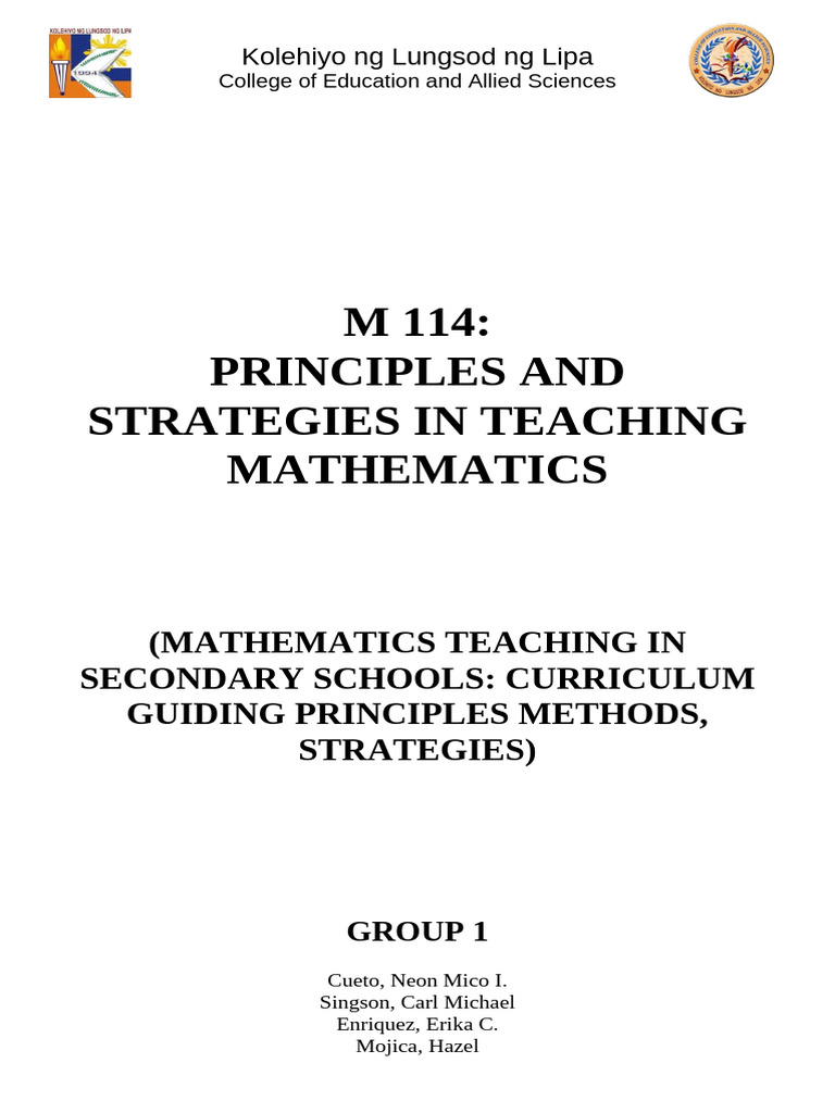 Group9 M114 | PDF | Mathematics | Learning