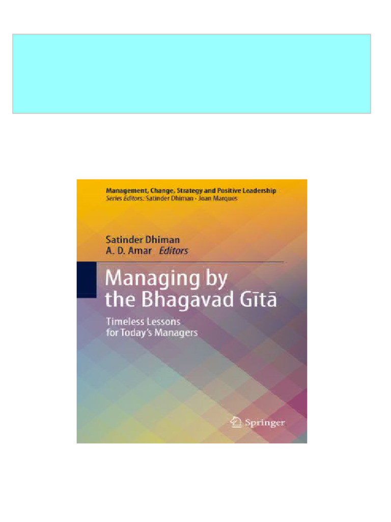 Managing by The Bhagavad Gītā Timeless Lessons For Today S Managers ... Managing by The Bhagavad Gītā Timeless Lessons For Today S Managers ...