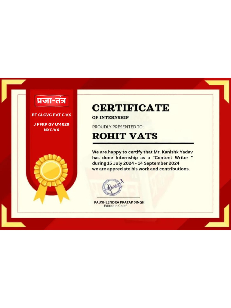 Rohit Internship | PDF