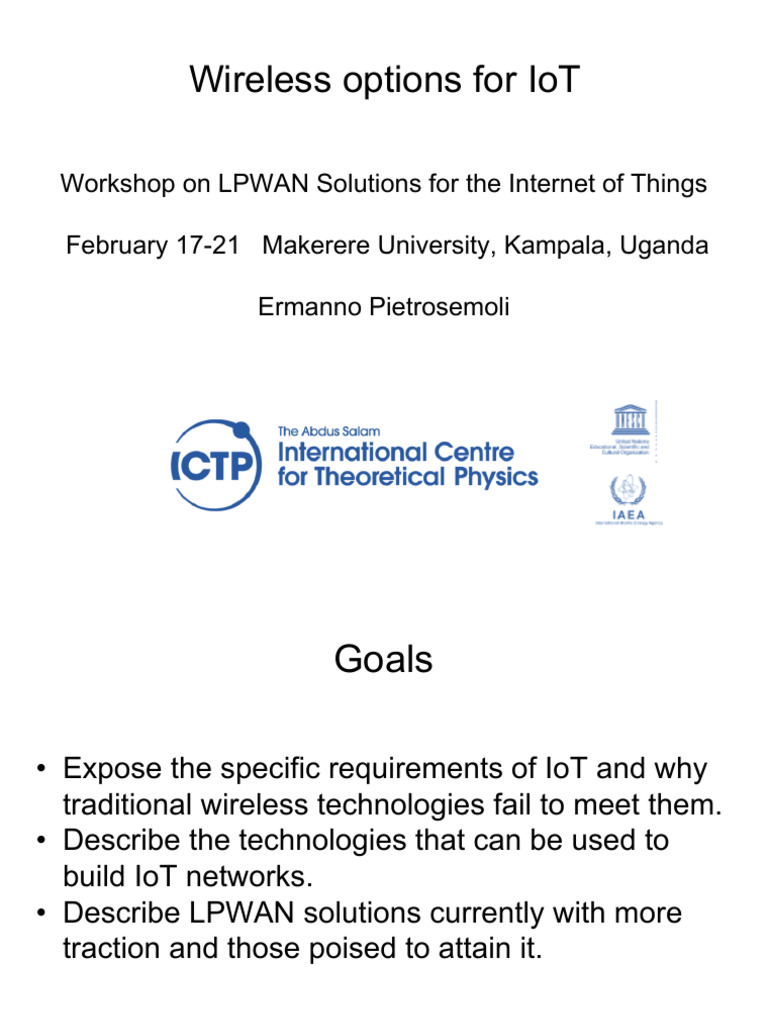 Lect3-Wireless Options IoT | PDF | Ieee 802.11 | Wi Fi