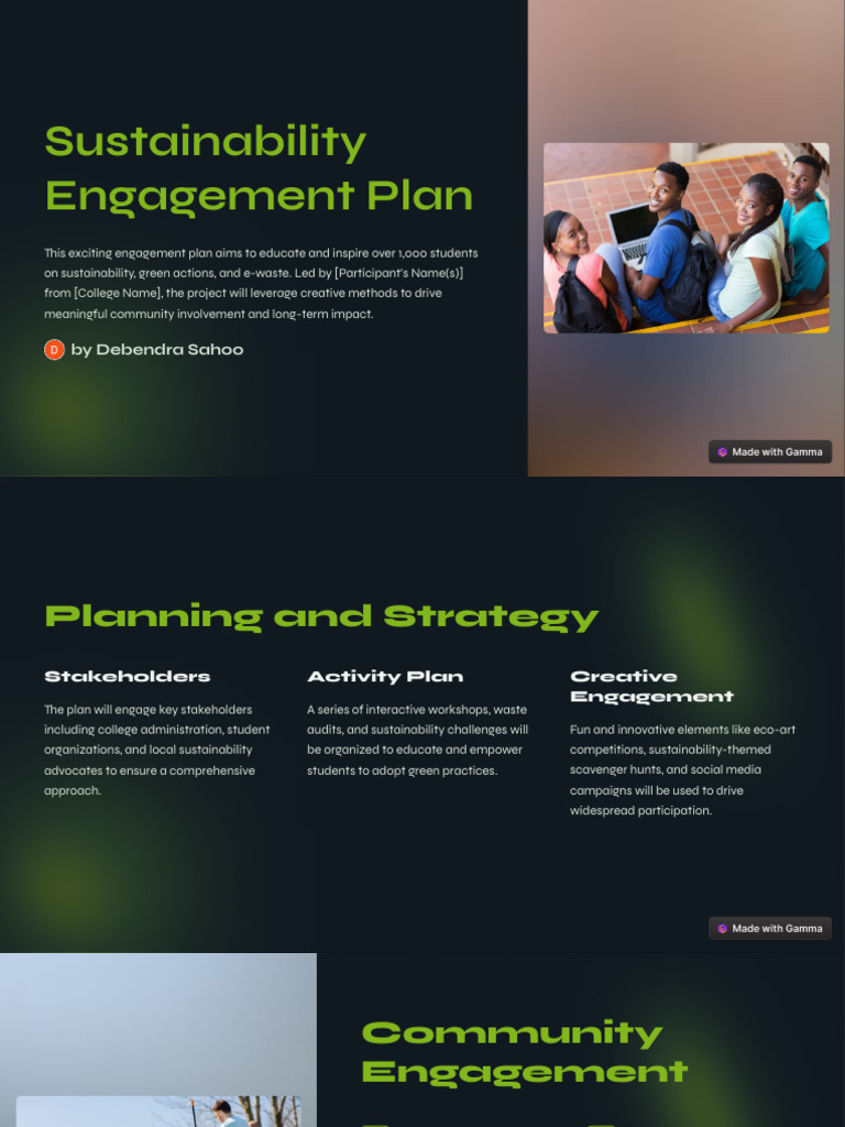 Sustainability Engagement Plan PDF | PDF | Sustainability | Social Media