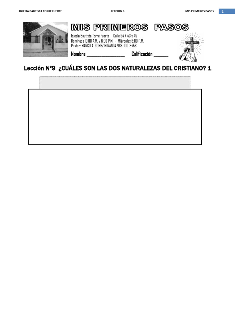 Leccion 6 - Mis Primeros Pasos PDF | PDF | Cristo (título) | Pecado
