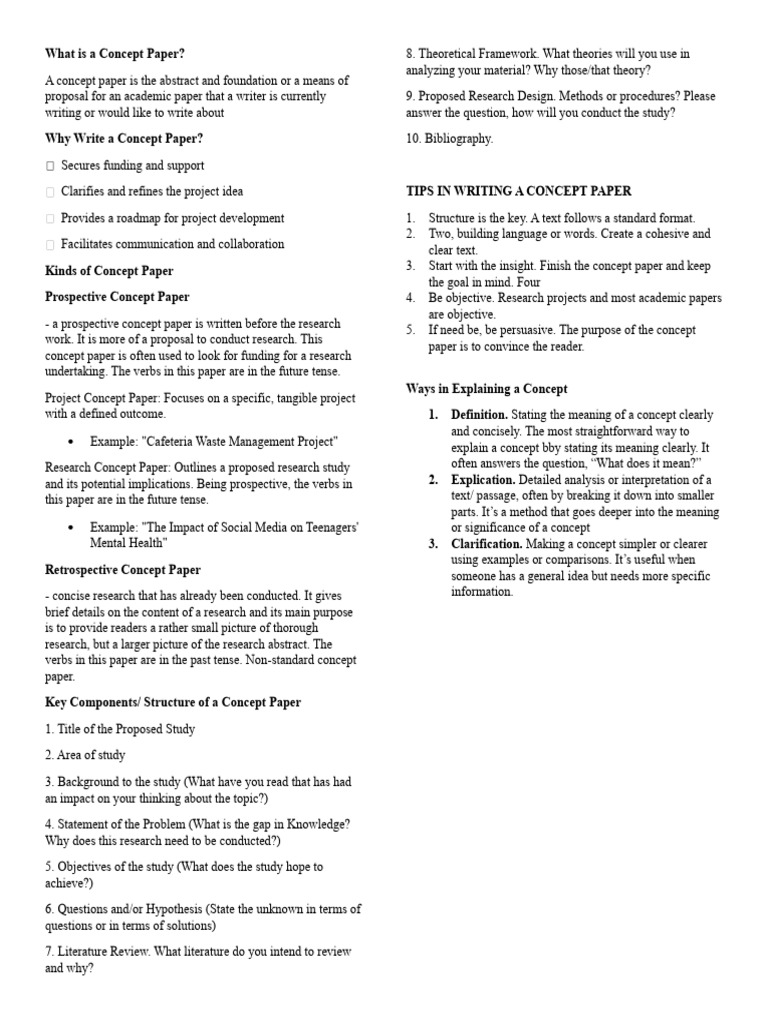 Understanding Concept Papers: Structure & Types | PDF | Survey ...
