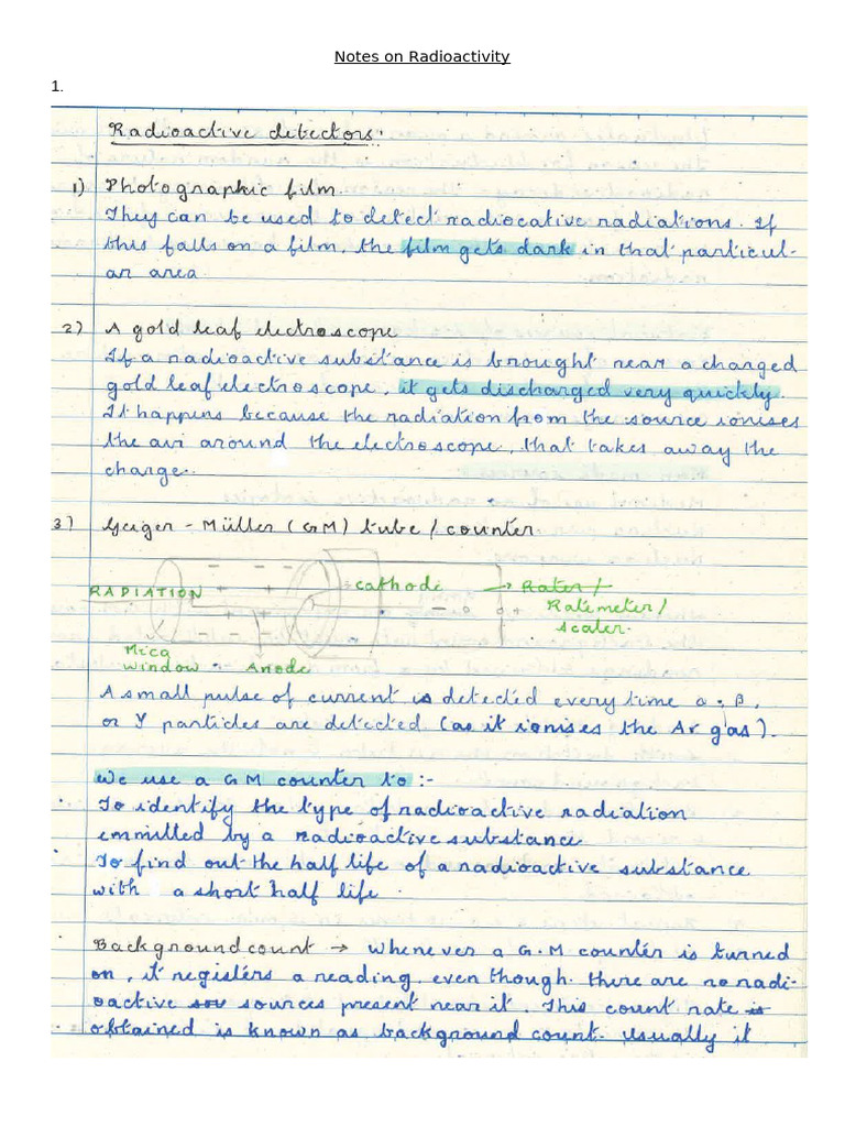 Notes On Radioactivity | PDF