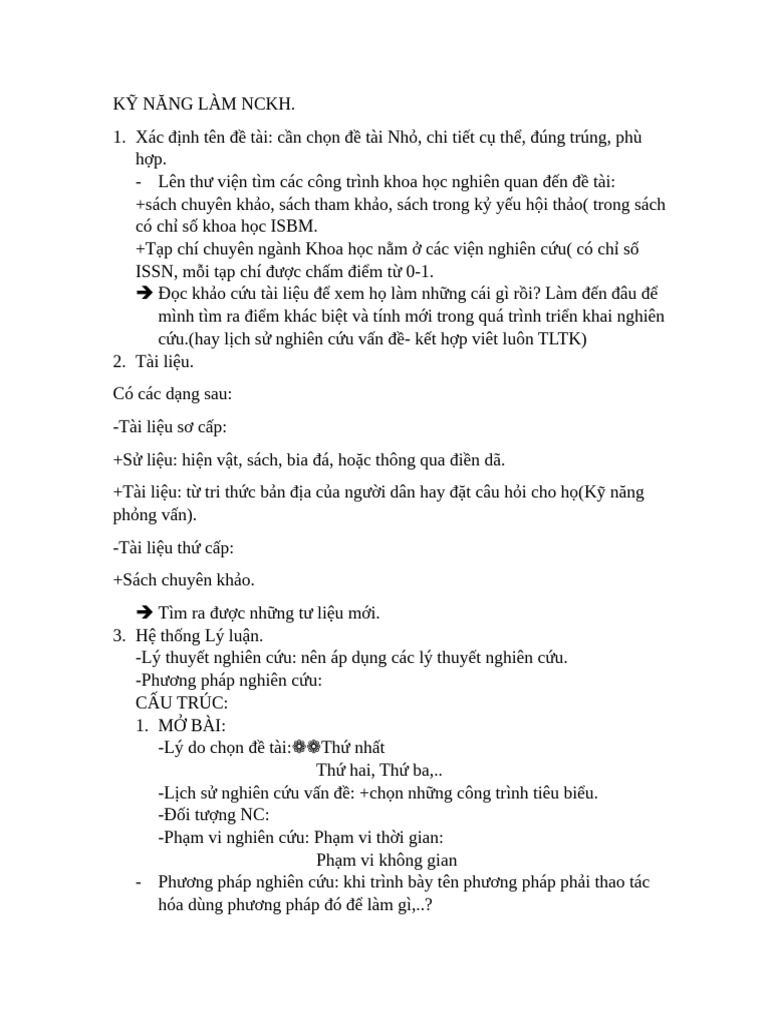 K Năng Làm NCKH | PDF