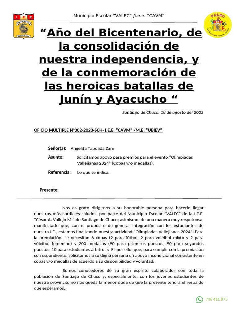 Oficio Multiple N°002 | PDF