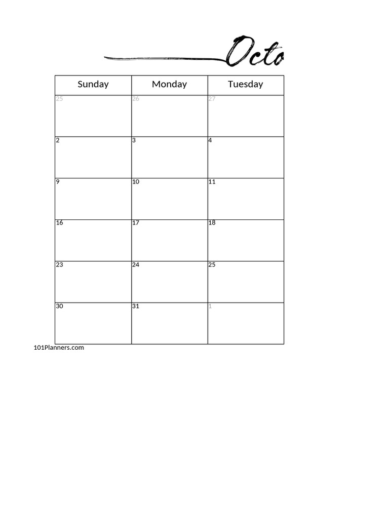 2022 Calendar Landscape October | PDF