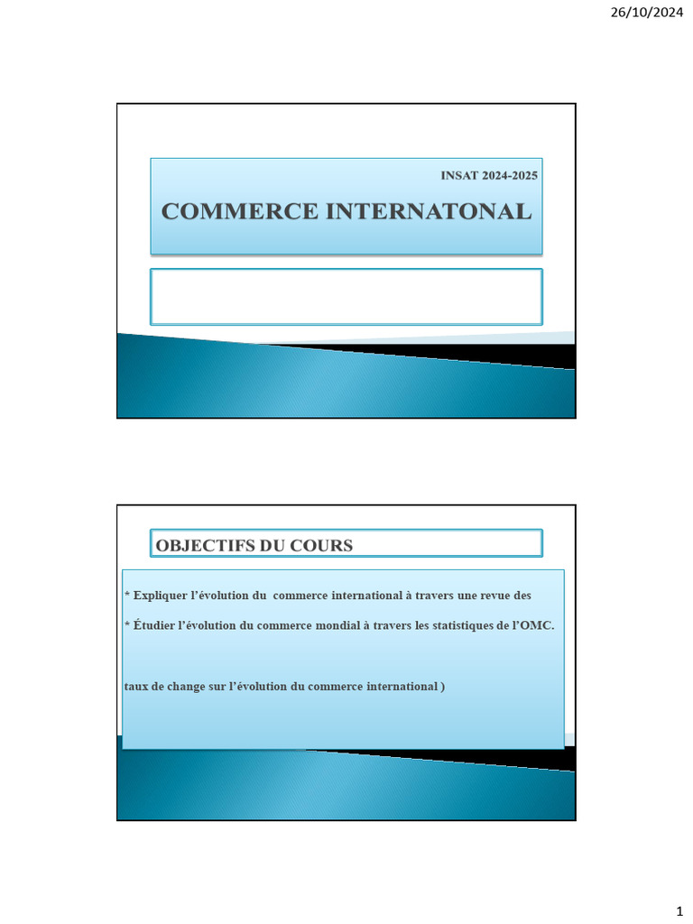 Évolution du Commerce International 2024 | PDF | Avantage comparatif ...