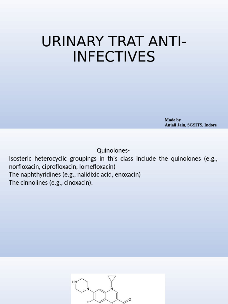 Urinary Tract Anti-Infectives | PDF | Drugs | Microbiology