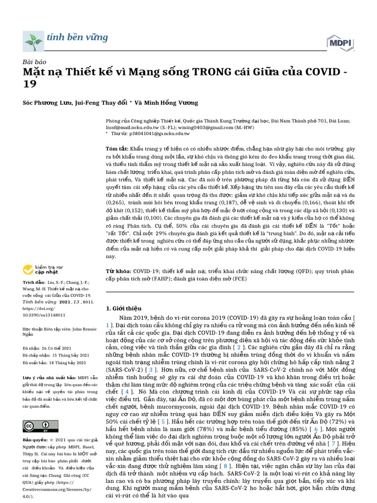 Mask Design For Life in The Midst of COVID-19 | PDF