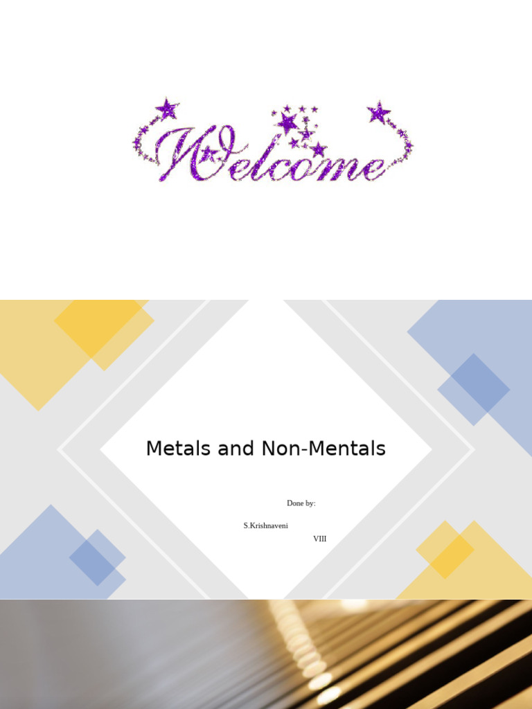 Metals and Non Metals PPTX by S.krishnaveni | PDF