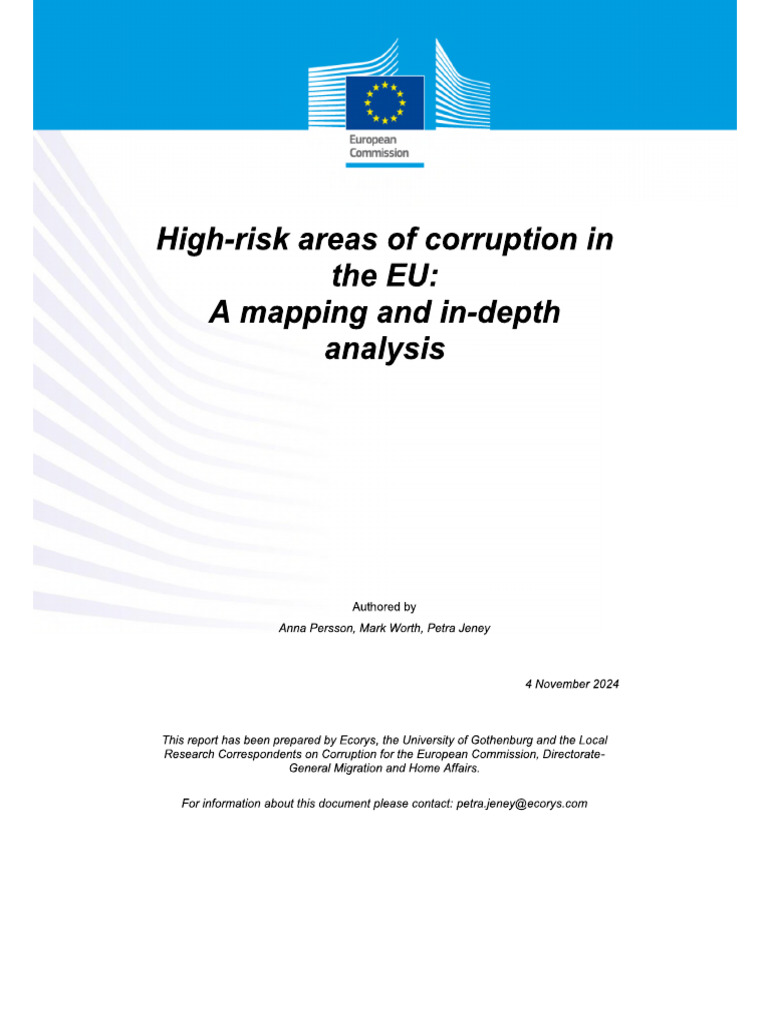 High Risk Areas of Corruption in The EU 1731219065 | PDF