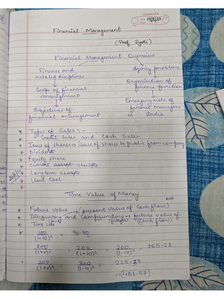 Financial Market Class Work Notes | PDF