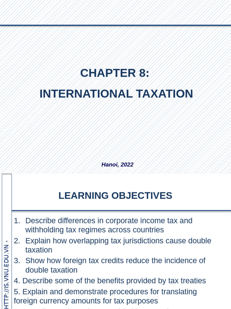 Chapter 8. International Taxation | PDF | Taxes | Double Taxation