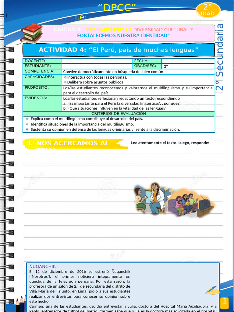 2° DPCC - Actv.04-Unid.4 2023 | PDF | Multilingüismo | Lengua española