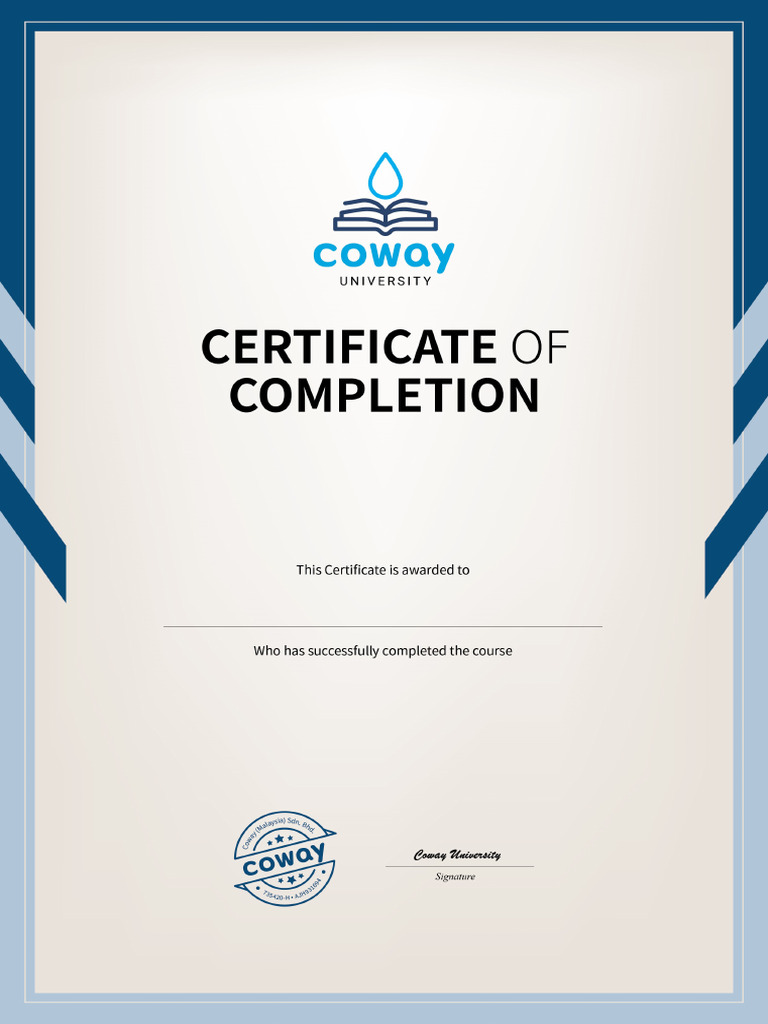 Coway Food Supplement Certificate | PDF