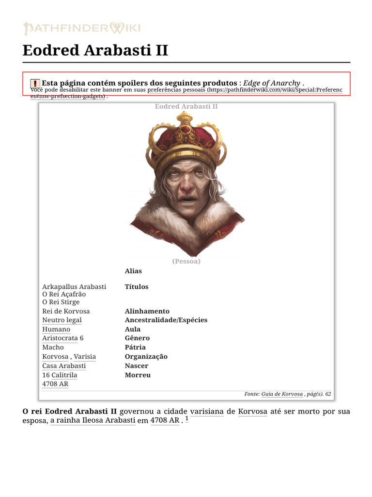 Eodred Arabasti II - PathfinerWiki | PDF