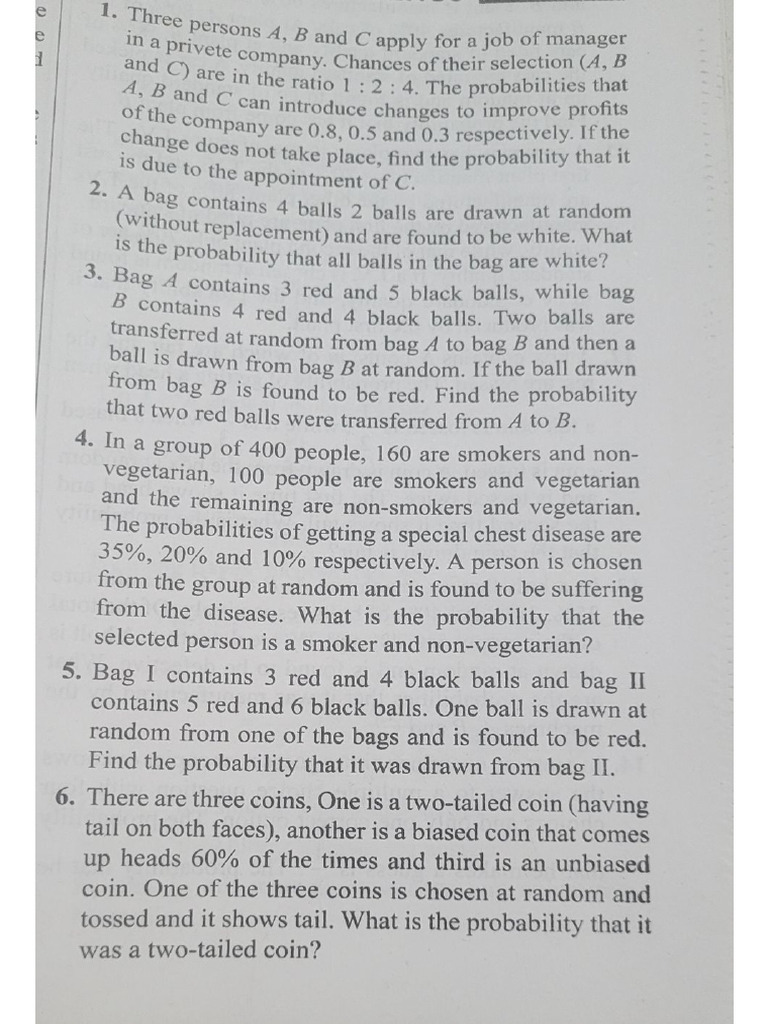 Probability Bayes Theorem Problem | PDF Probability Bayes Theorem Problem | PDF