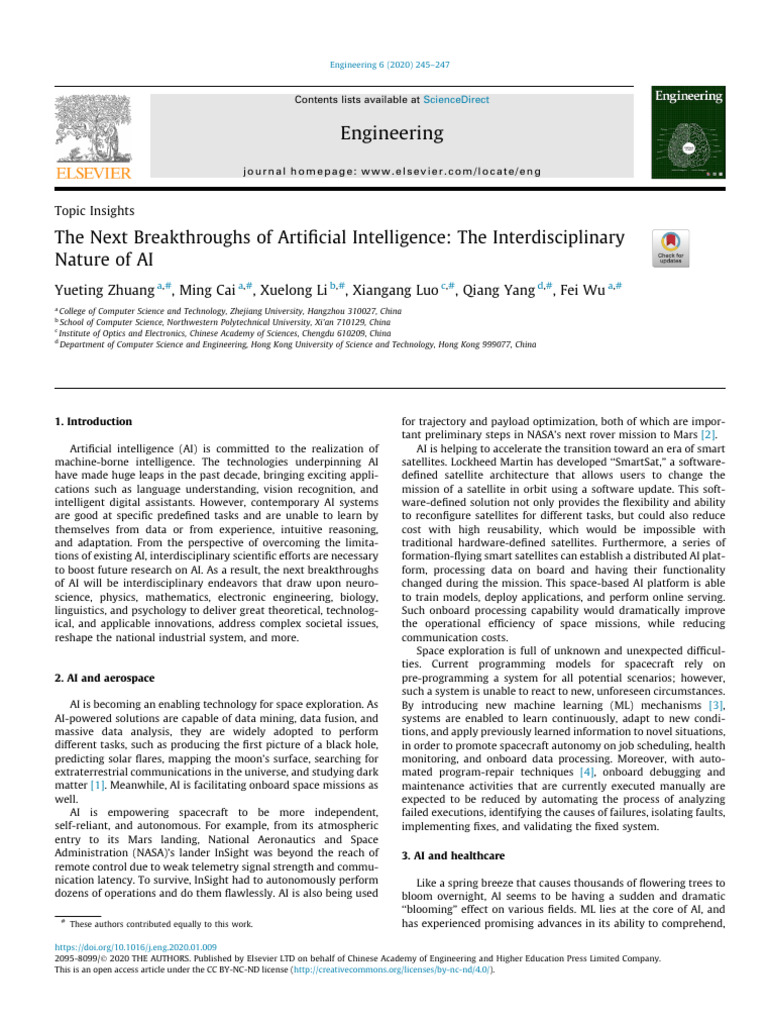 2020 The Next Breakthroughs of Artificial Intelligence The ...