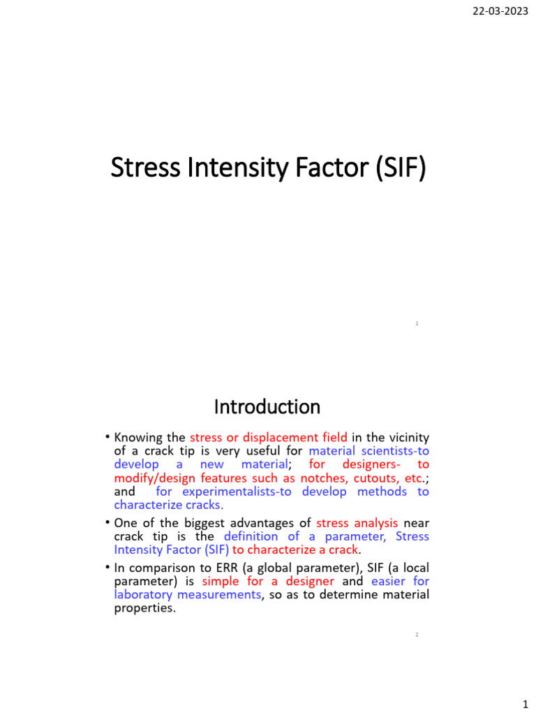 Chapter 3-Stress Intensity Factor (SIF) | PDF | Holomorphic Function | Fracture Mechanics
